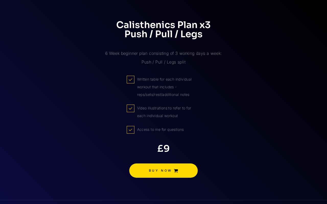 Calisthenics plan x3 PPL